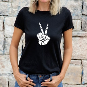 Skeleton Hand Peace Sign SVG, Bones Tattoo Decal T-shirt Sticker Art ...