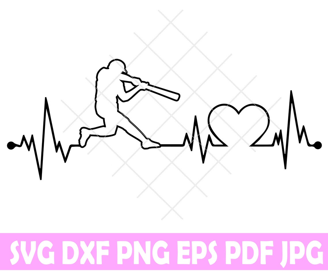 Baseball Heartbeat Svg Baseball Svg Baseball Ball Svg - Etsy