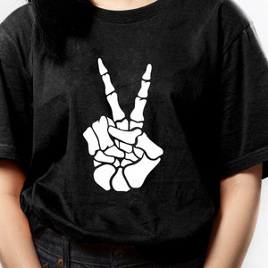 Skeleton Hand Peace Sign SVG, Bones Tattoo Decal T-shirt Sticker Art ...