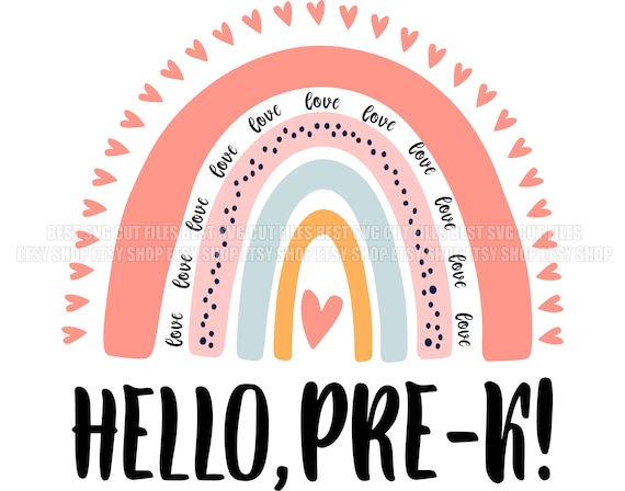 Hello Pre-k Rainbow SVG Pre-kindergarten Back to School - Etsy