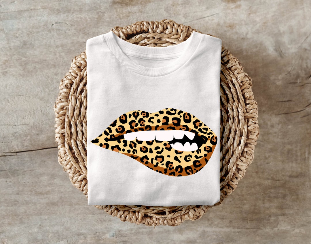 Leopard Lips Bite SVG, Leopard Lip Biting PNG, Lips SVG, Dripping Lips ...
