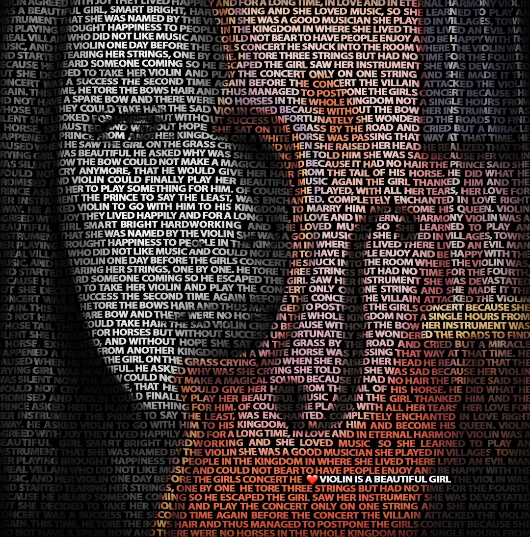 Custom Word Art Portrait From Photo Personalized Gift for Birthday ...