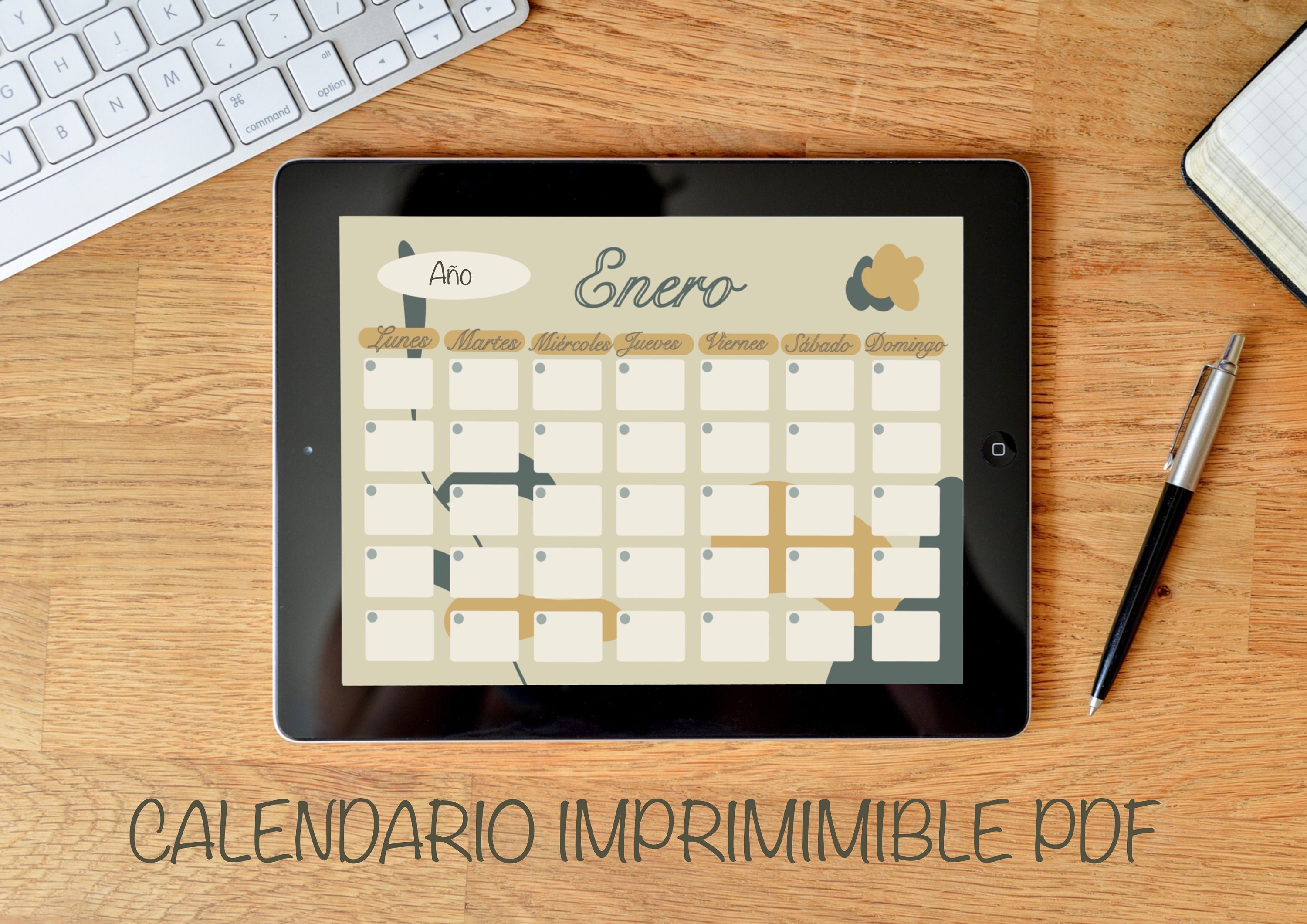 Calendario Anual Para Imprimir - Etsy