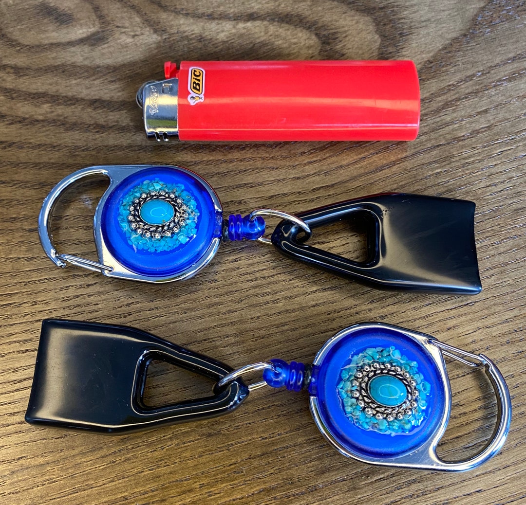 Turquoise Retractable Lighter Leash Handmade Gemstone Fire Flame Case ...