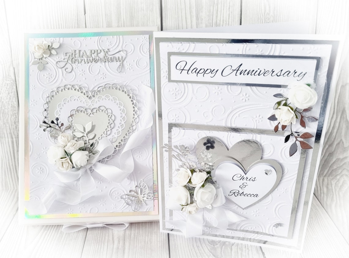 Luxury Boxed Anniversary Wedding Card, Personalised Box Card - Etsy UK