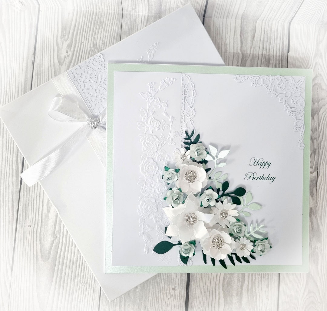 Luxury Boxed Birthday Card: Embossed Roses, Personalized Card - Etsy