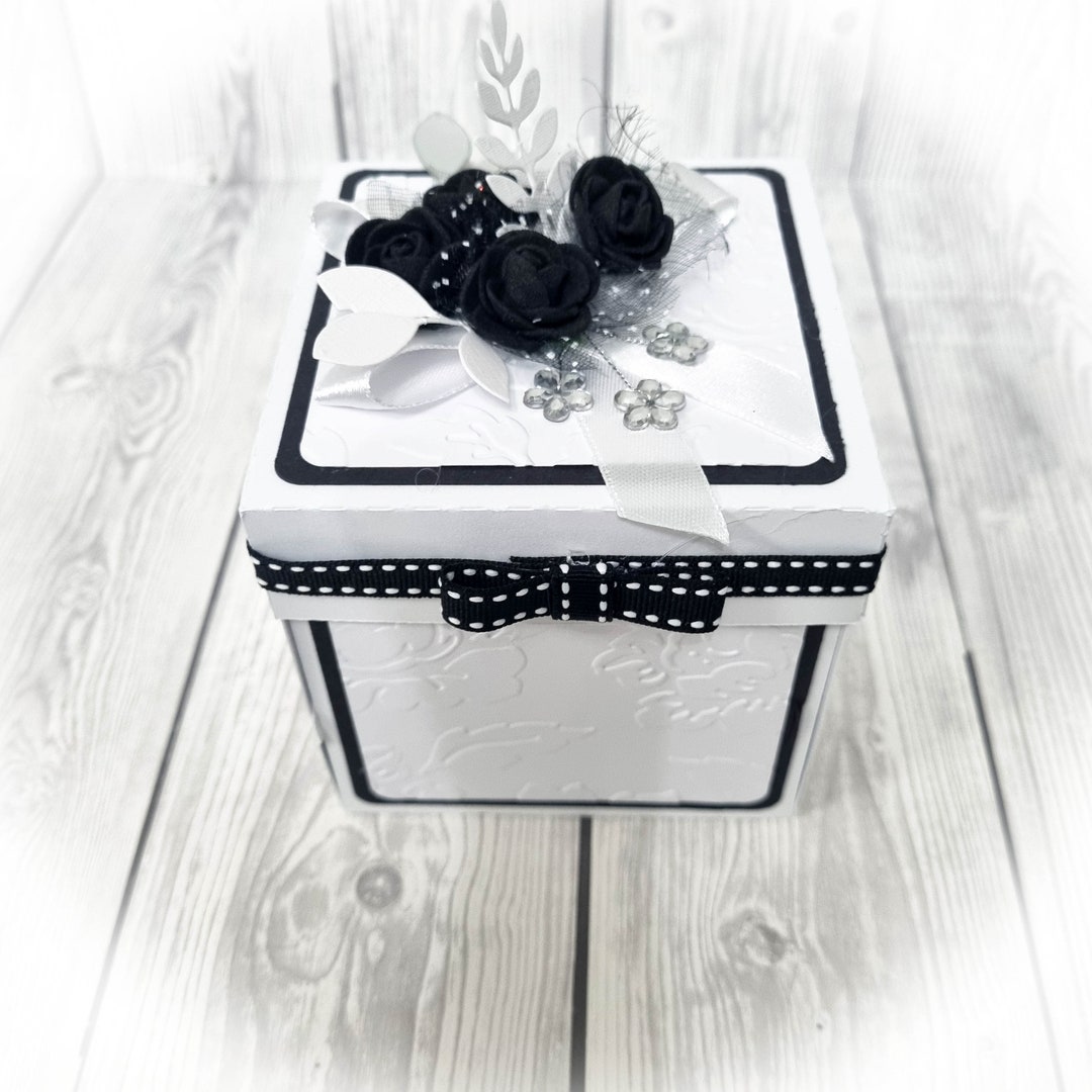 Black White Explosion Box Card, Exploding Birthday Card - Etsy