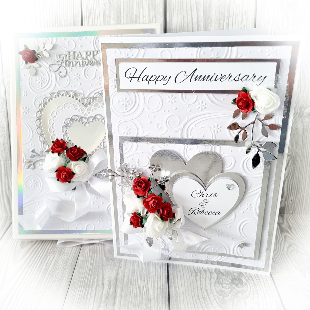 Luxury Boxed Anniversary Wedding Card, Personalised Box Card - Etsy UK