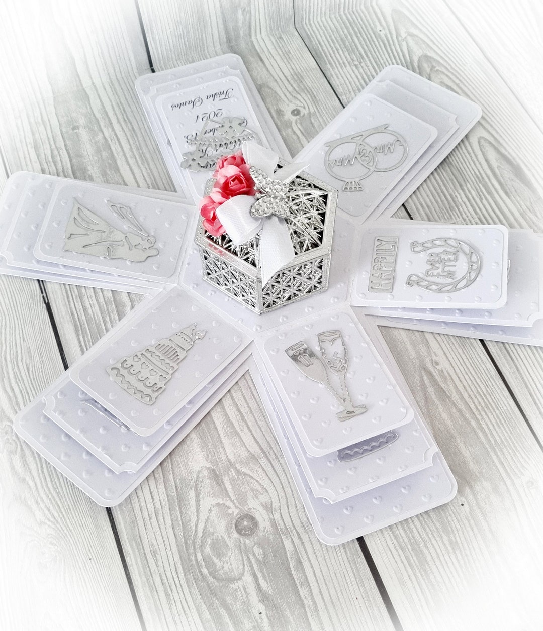 Explosion Box, Exploding Box Card ,handmade Wedding Anniversary ...