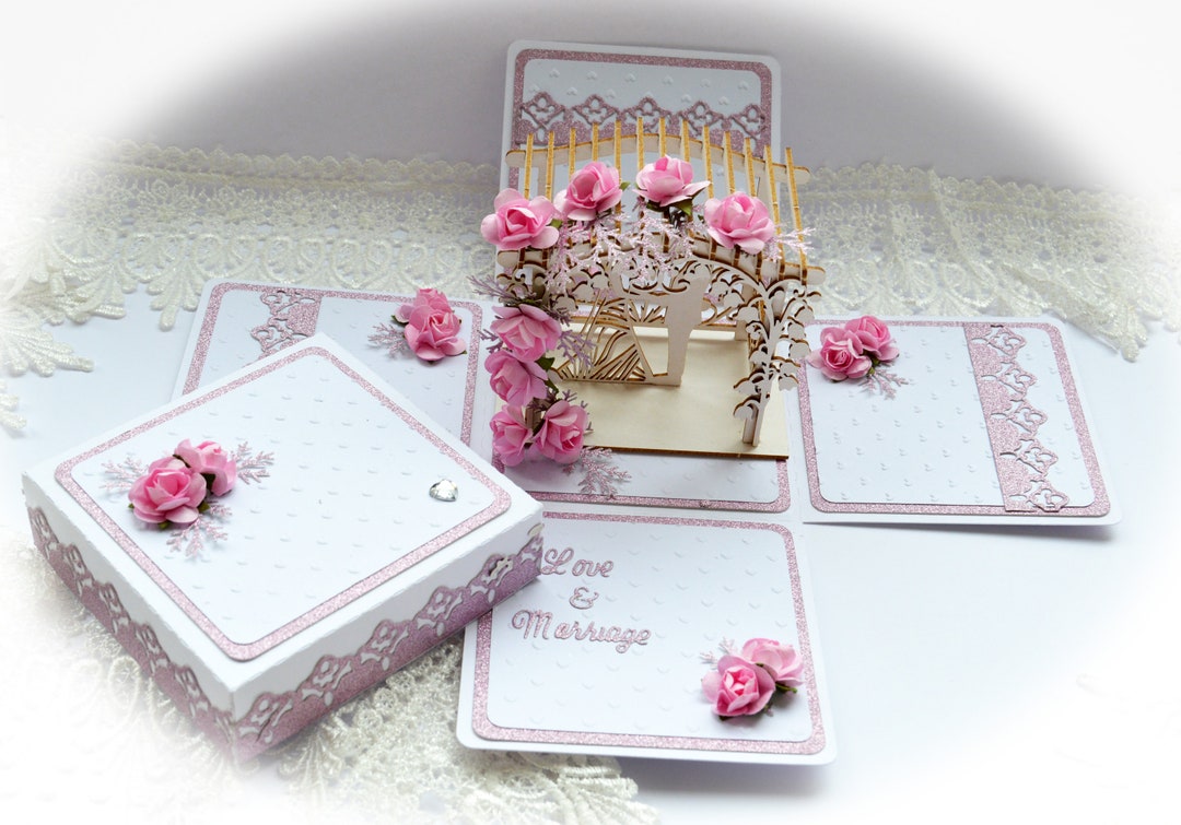 Explosion Box, Wedding Exploding Box, Wedding Card, Anniversary Card ...