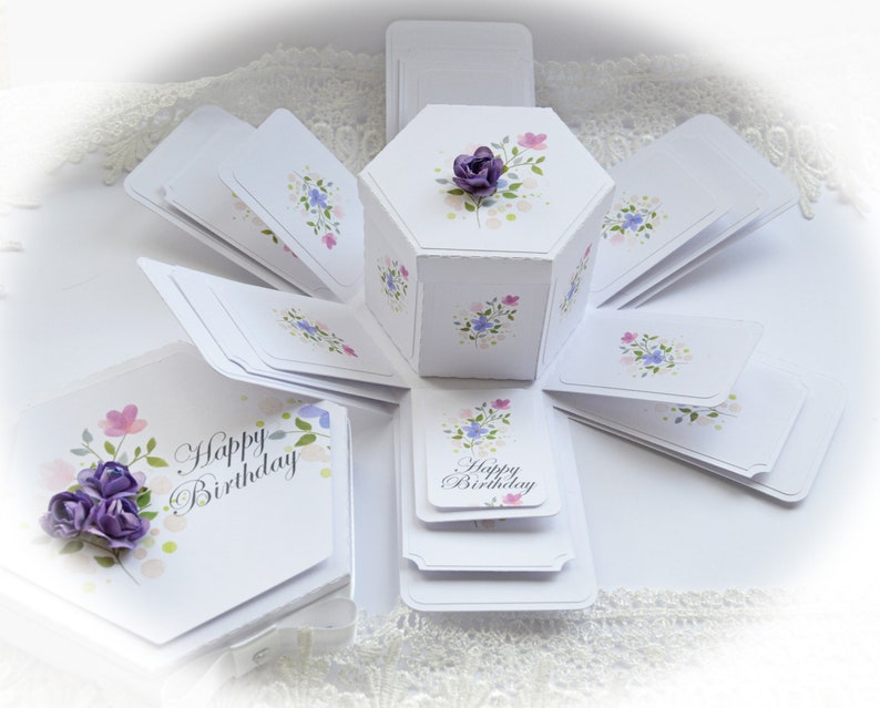 Hexagon Explosion Box Handmade Birthday Wedding Anniversary - Etsy UK