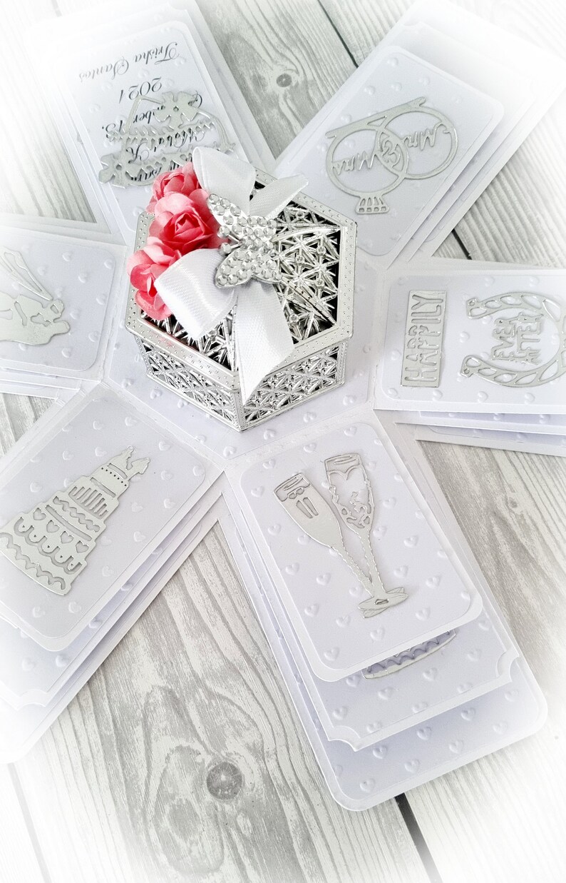 Explosion Box Exploding Box Card handmade Wedding - Etsy UK