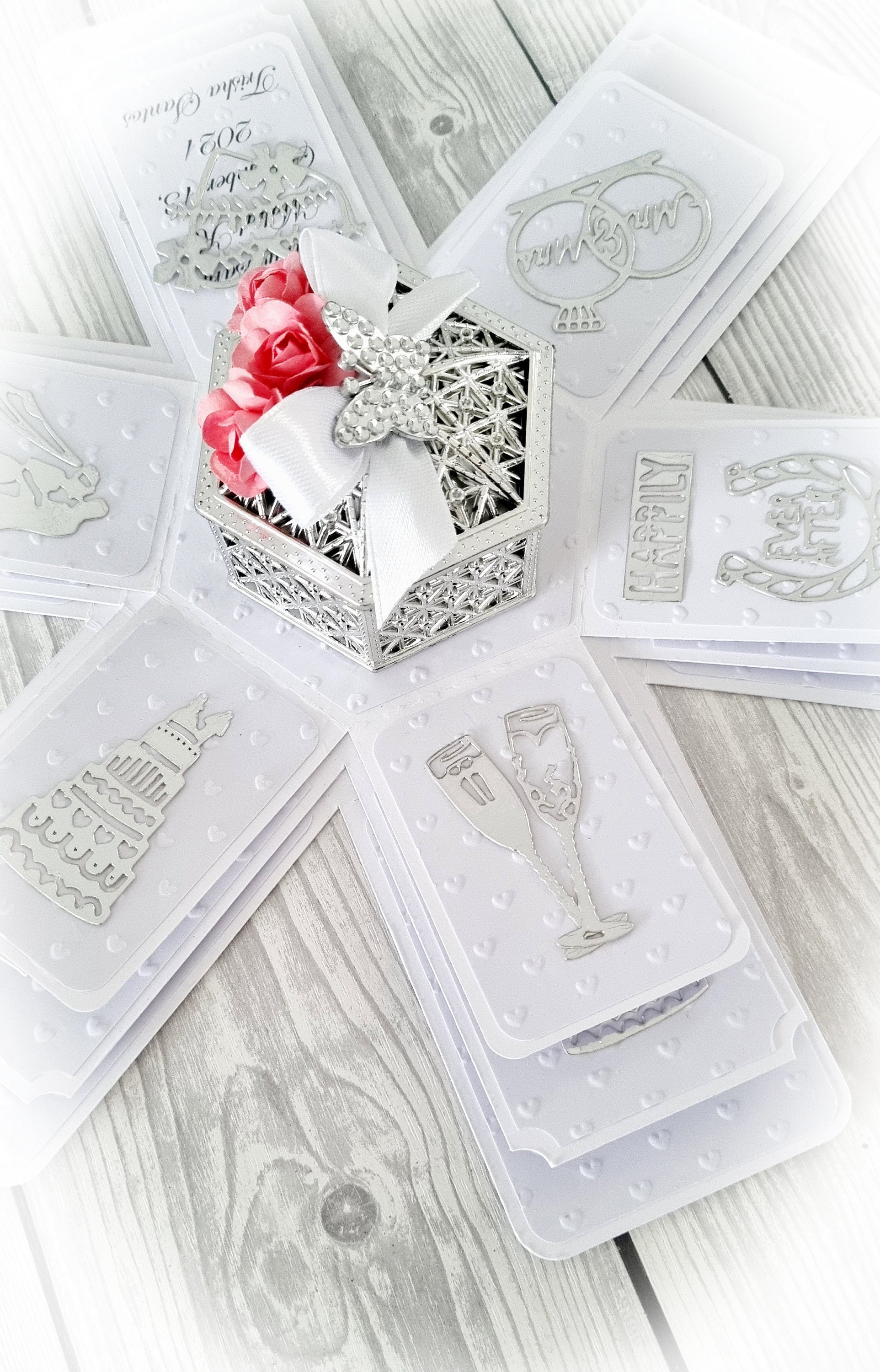 Explosion Box Exploding Box Card handmade Wedding - Etsy UK