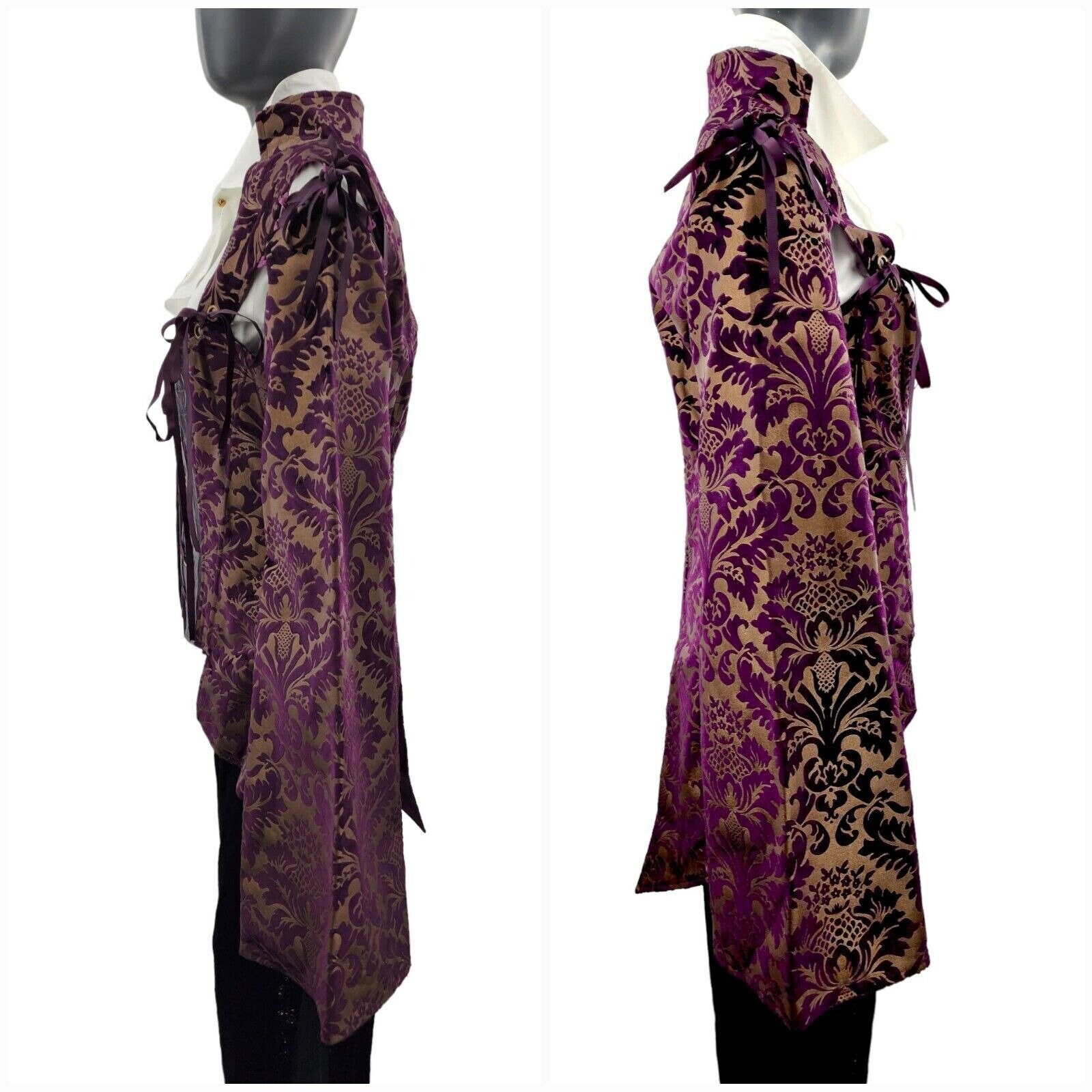 Von Lancelot Corset Velvet Faux Dragon Scale Jacket Laceup Size 16 ...