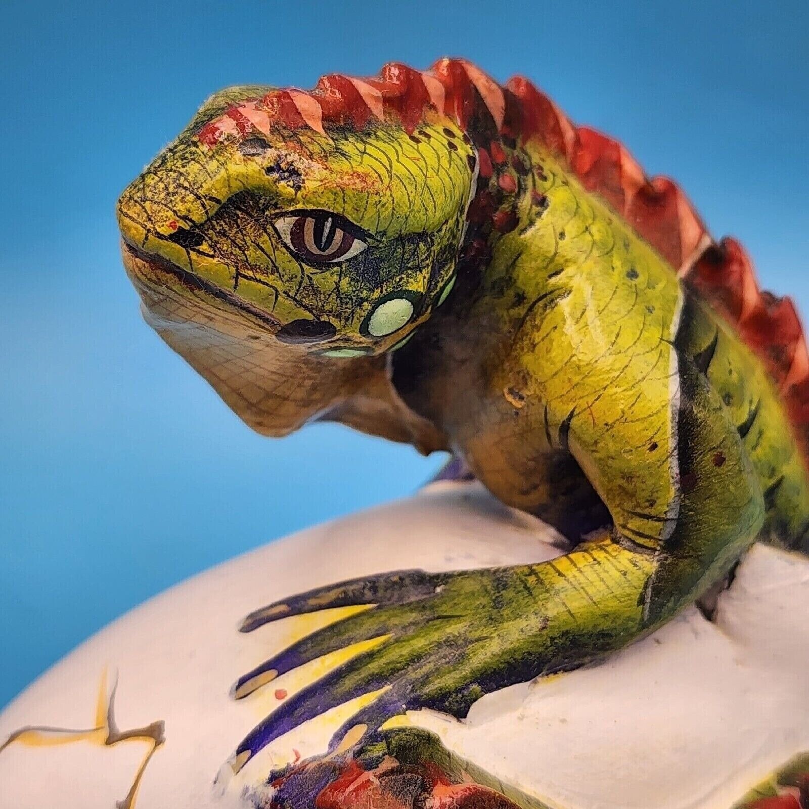 Iguana Hatching From Egg Pottery Sculpture Artist Signed Macias ...