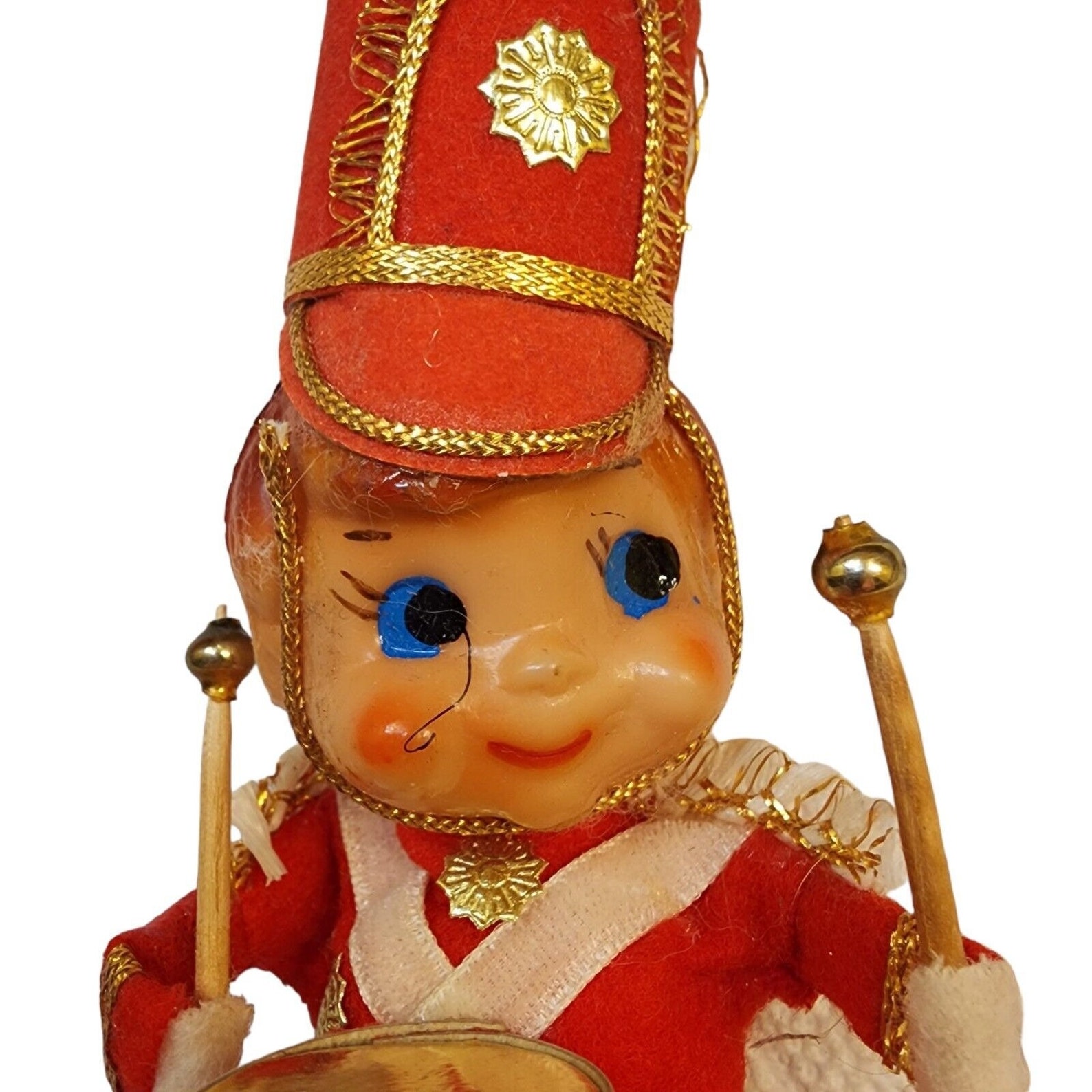 Vintage Drummer Boy Ornament Red Felt 1950s Toy Soldier Pixie Elf ...