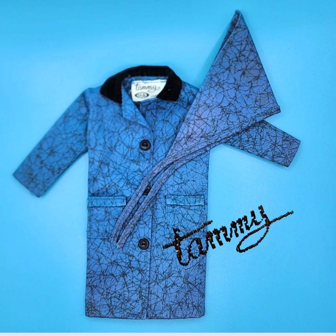 Vintage 1962 Tammy Doll Puddle Jumper #9111-6 Blue Raincoat and Scarf ...