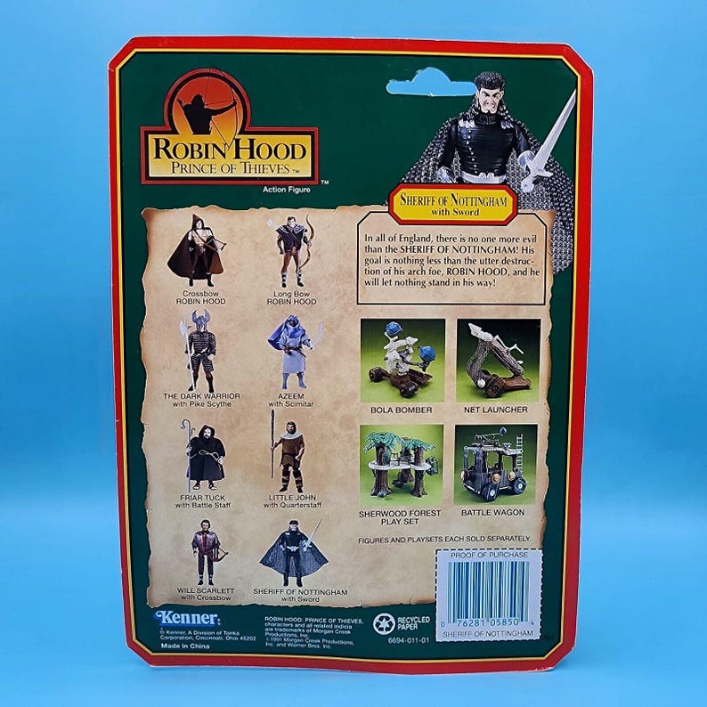 Robin Hood Prince of Thieves Sheriff of Nottingham Kenner 1991 Alan ...