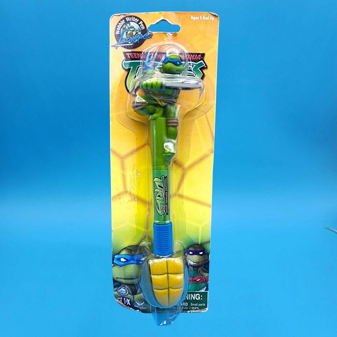 Vintage Teenage Mutant Ninja Turtles Wobble Writer Pen 2004 Leonardo ...