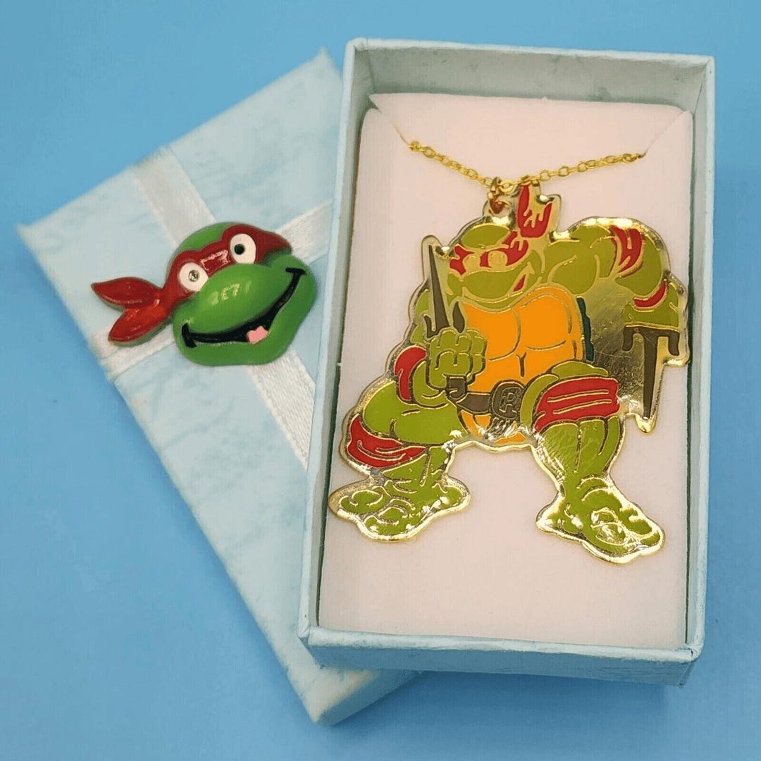 Vintage 1990 Teenage Mutant Ninja Turtles Raphael Necklace TMNT Retro ...
