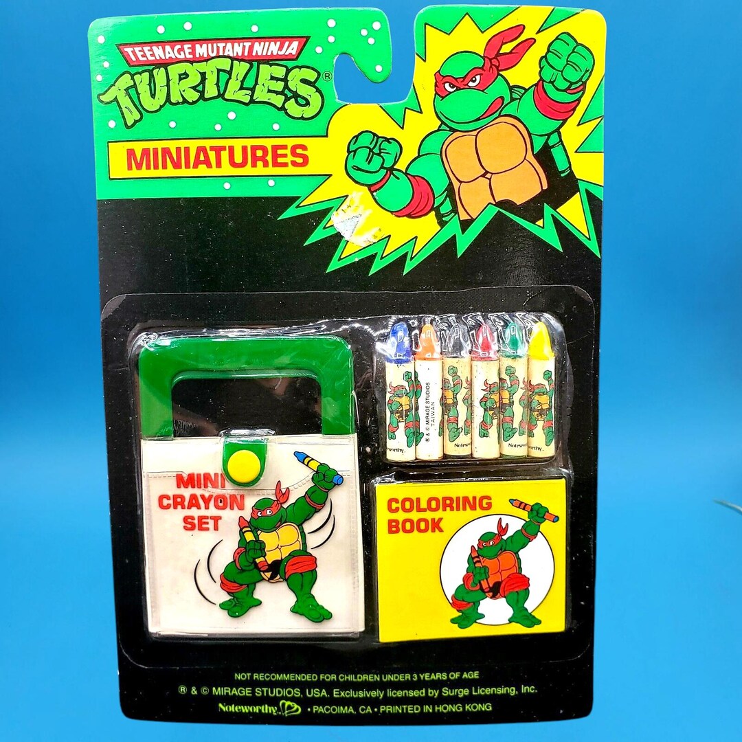 Teenage Mutant Ninja Turtles Miniatures Crayon Set Book 90s Raphael ...