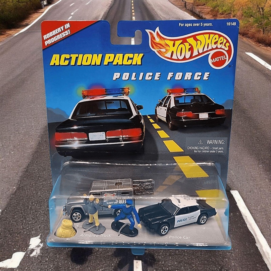 Hot Wheels Action Pack 1996 Police Force Car Armoured Truck Mini Action ...