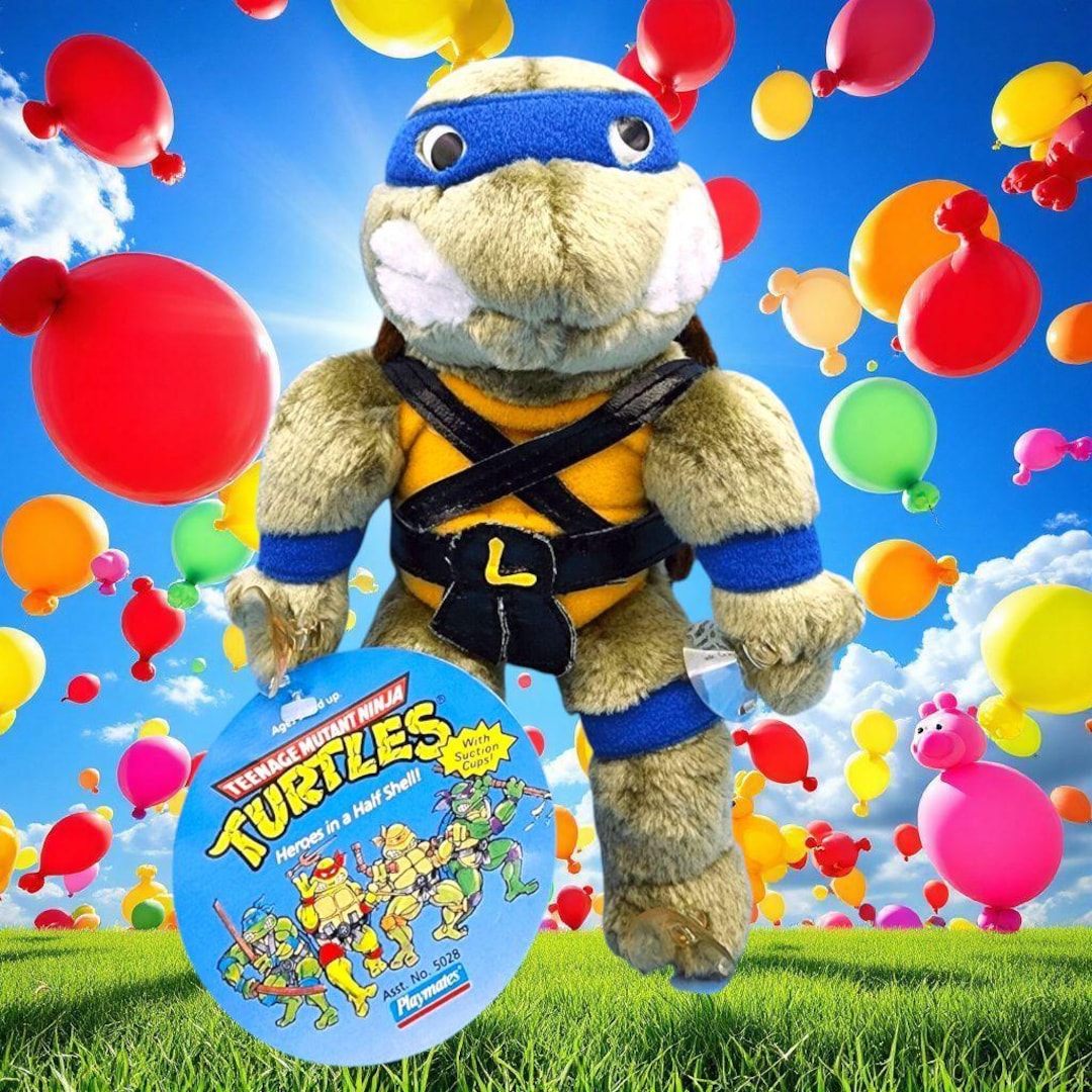 Teenage Mutant Ninja Turtles Leonardo Plush Suction Cups 1989 TMNT 9in ...