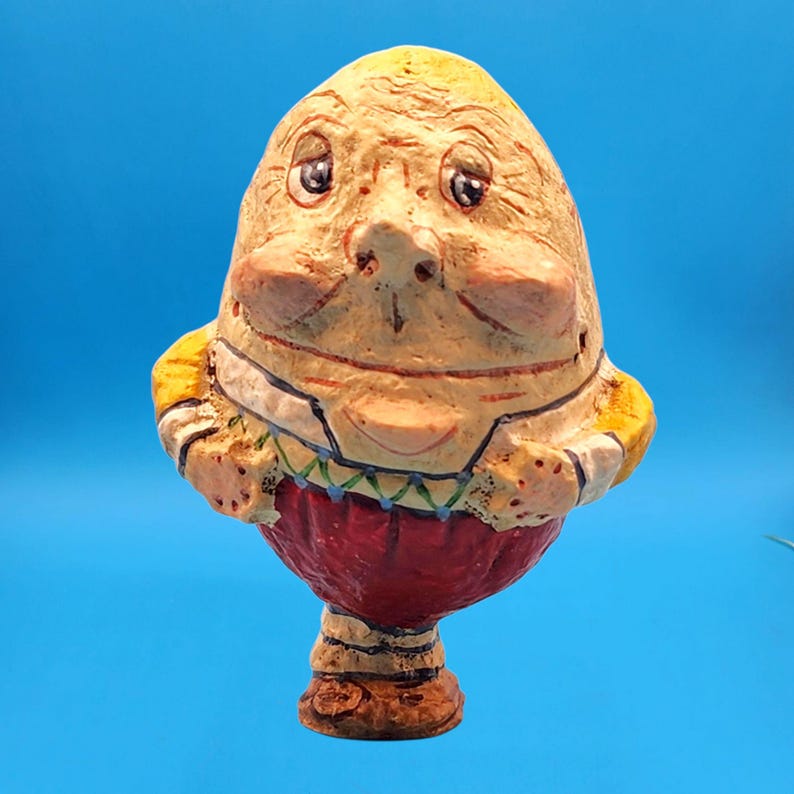 Vintage Poliwoggs Humpty Dumpty Figurine Miniature Egg Papier-mâché ...