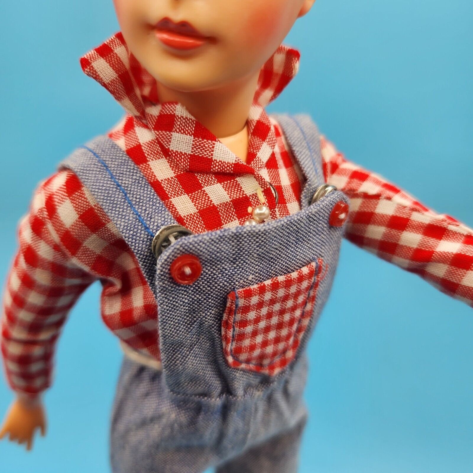Vintage 1960s Ideal Tammy's Mom Doll Blonde W-13-L Red Gingham Overall ...