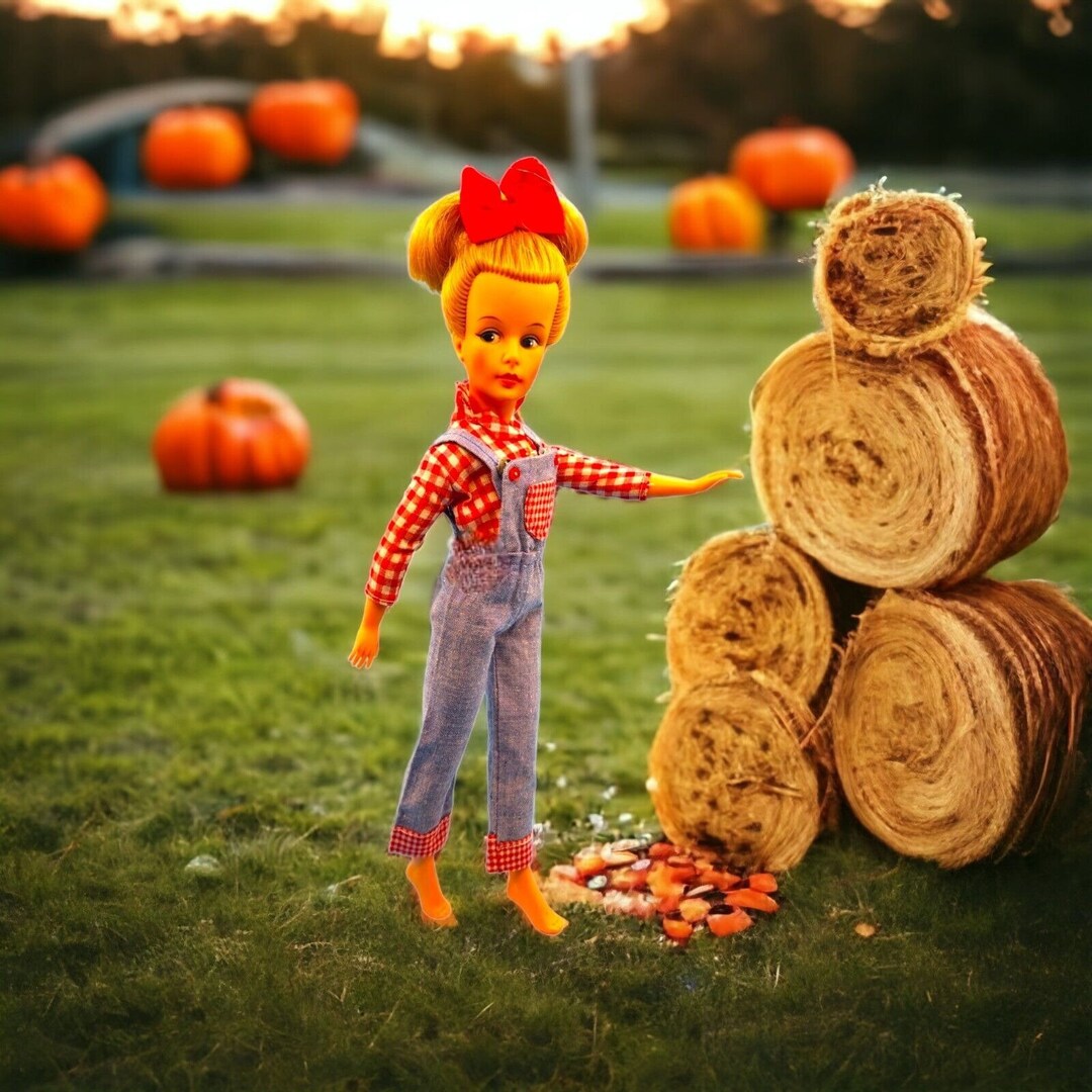 Vintage 1960s Ideal Tammy's Mom Doll Blonde W-13-L Red Gingham Overall ...