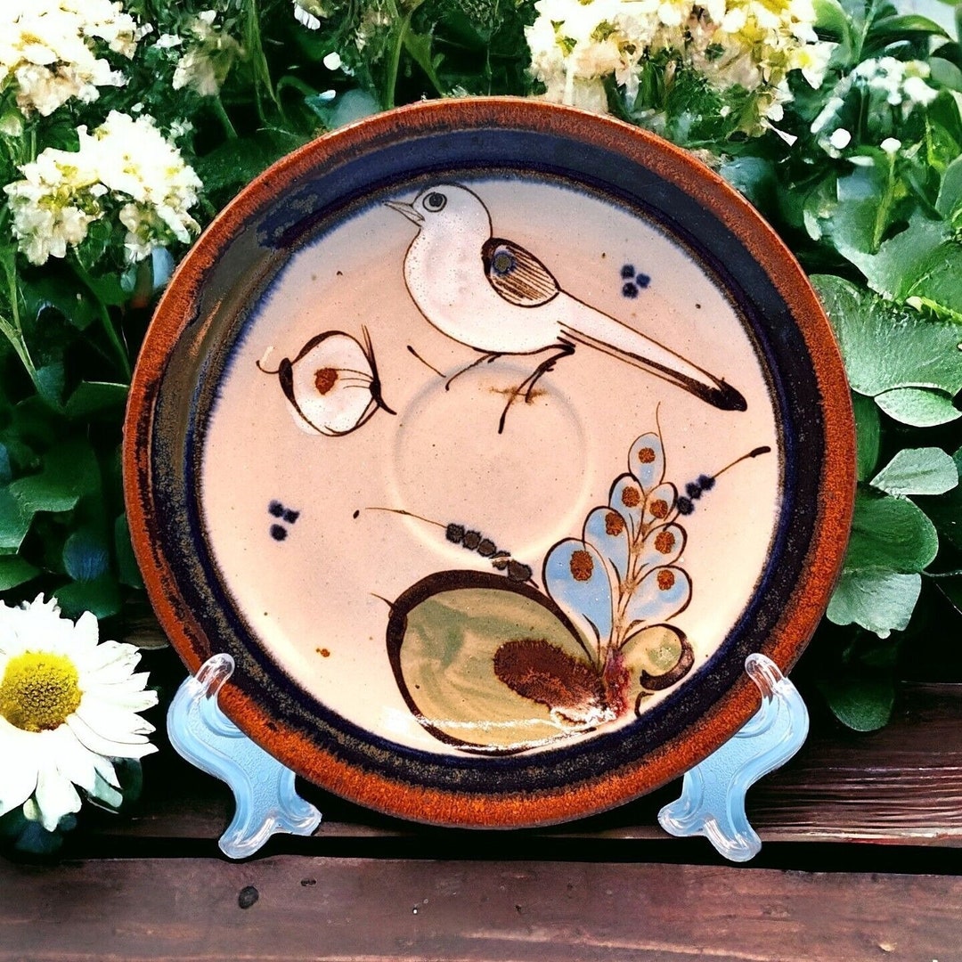 Ken Edwards Pottery Traditional Sauce Plate Bird Butterfly Floral ...