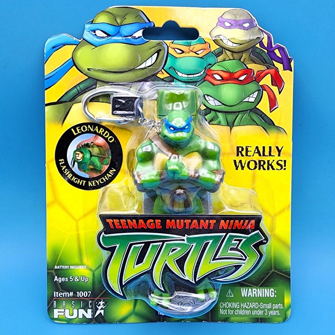 Vintage Teenage Mutant Ninja Turtles 2003 Leonardo Flashlight Keychain ...
