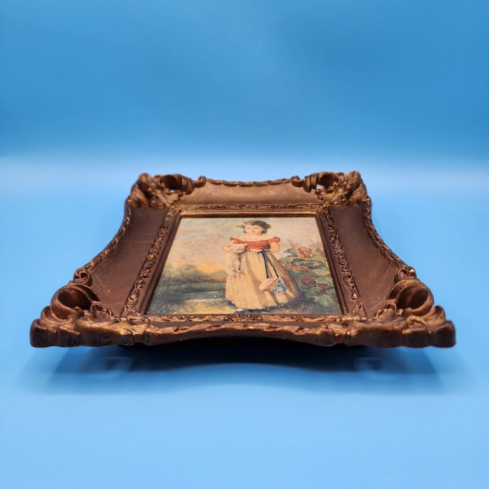 Vintage Jane Freeman Chums Girl and Kitten Framed Print Made in USA ...