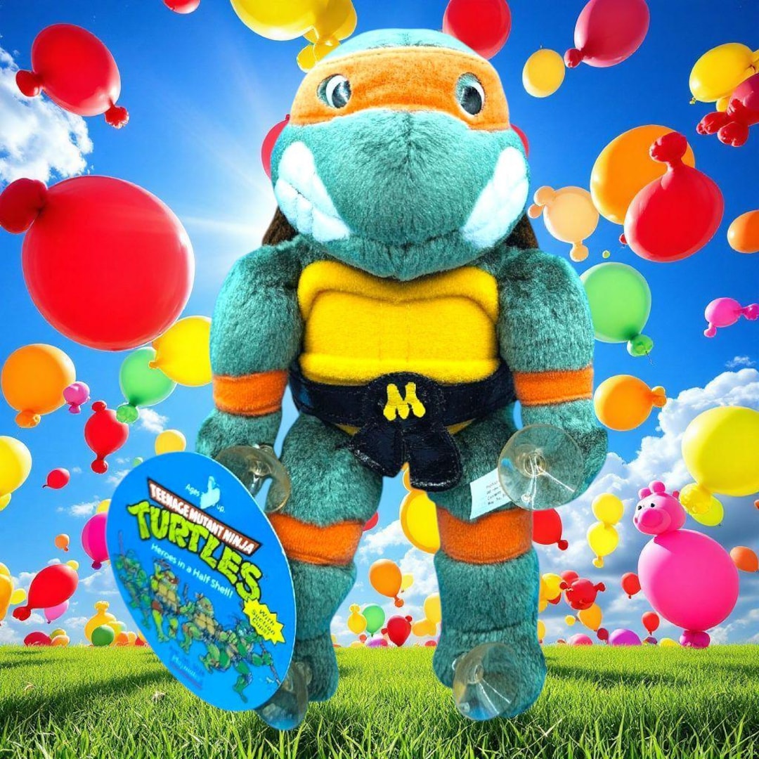 Teenage Mutant Ninja Turtles Michelangelo 1989 Plush Suction Cups 9in ...