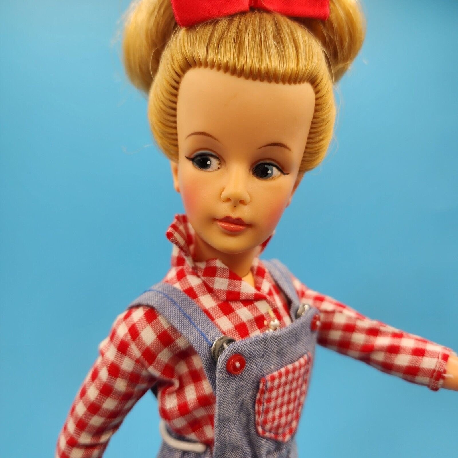 Vintage 1960s Ideal Tammy's Mom Doll Blonde W-13-L Red Gingham Overall ...