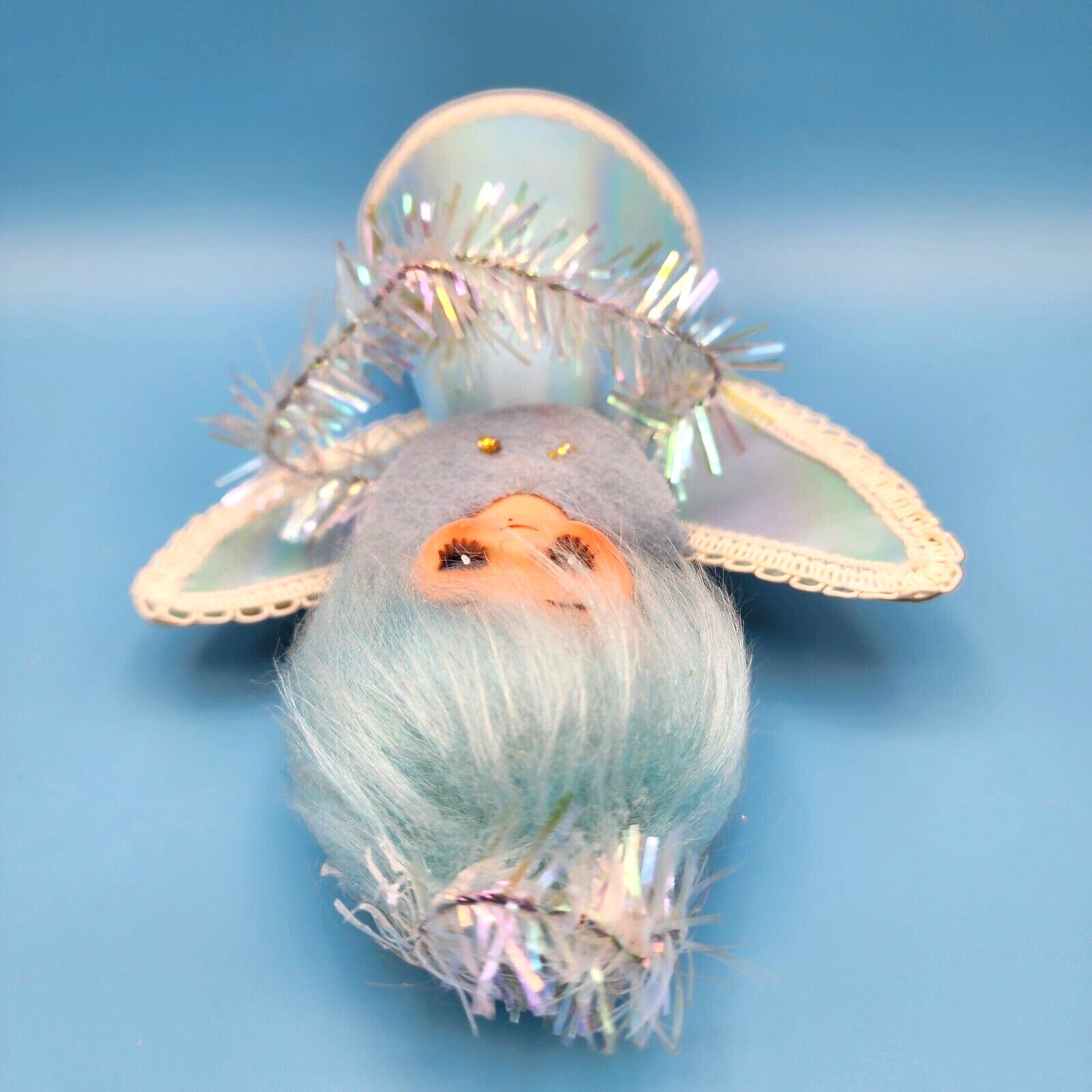 Vintage Blue Hair Angel Tree Topper Iridescent Tinsel 1950s - Etsy