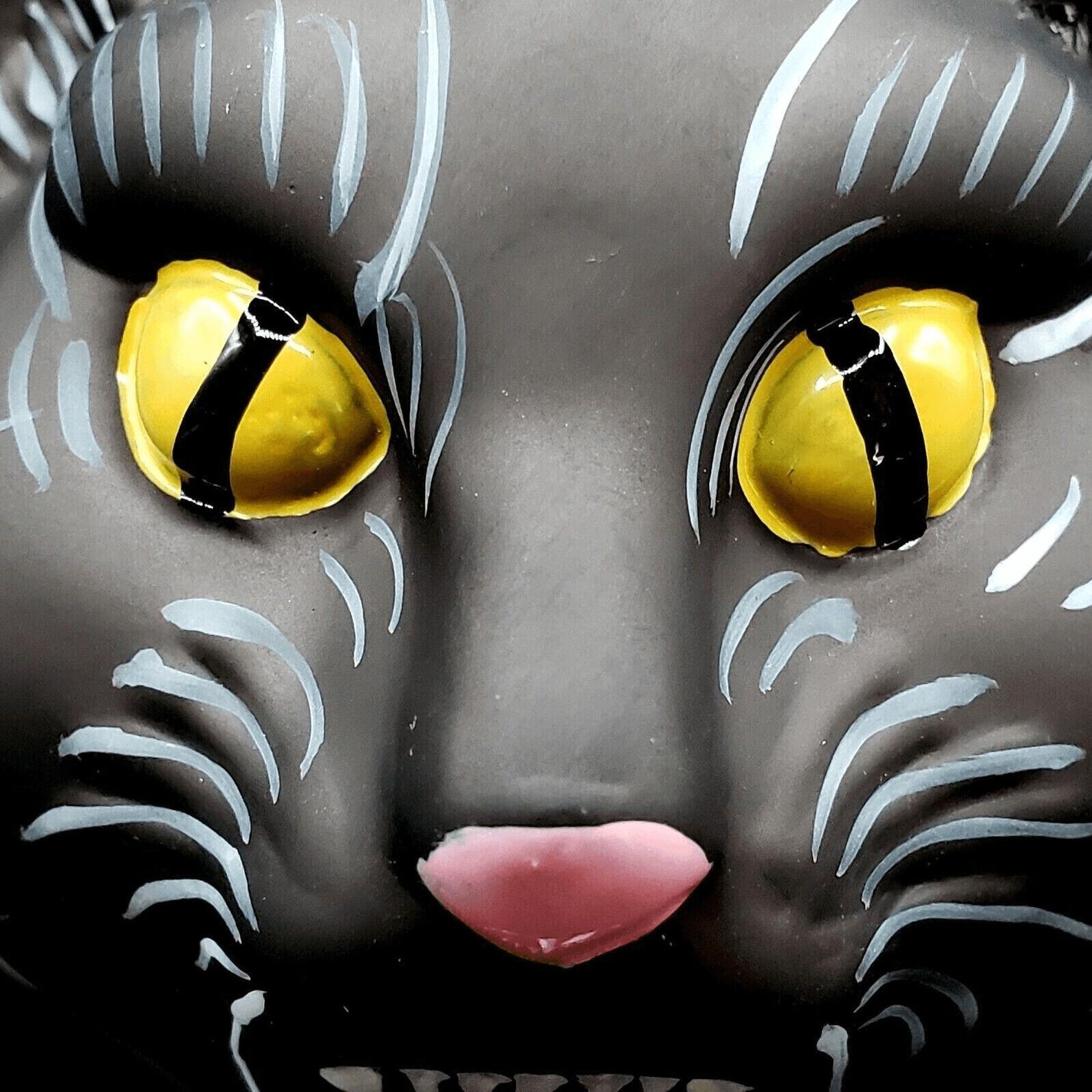 Halloween Black Cat Glass Ornament Gothmas Tree Scardy Cat Hissing Cat ...