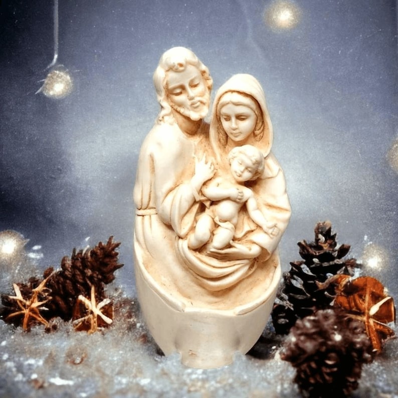 Holy Family Water Font Italian Art Madonna and Child ITALY Nativity ...