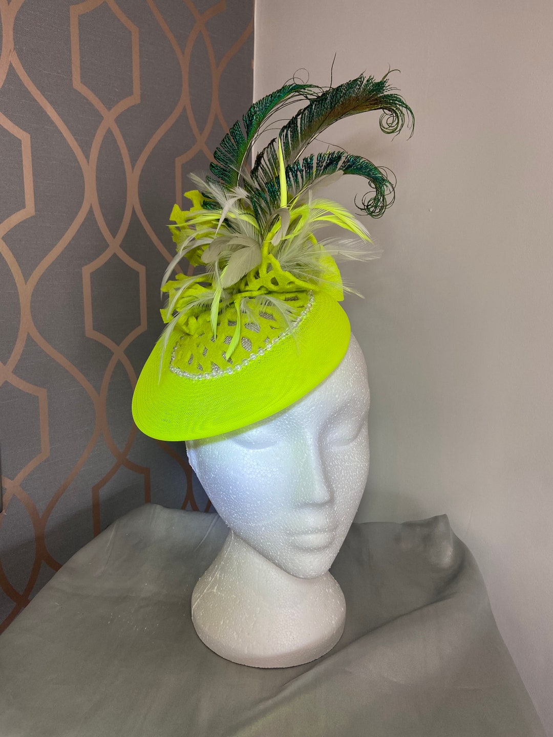 Handmade Fascinator in Beautiful Green. - Etsy