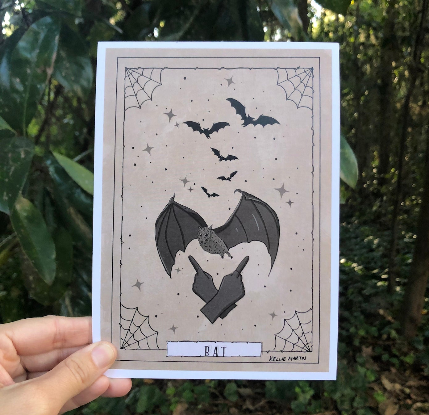 5x7 Vintage Bat Sign Language Tarot Print | Etsy