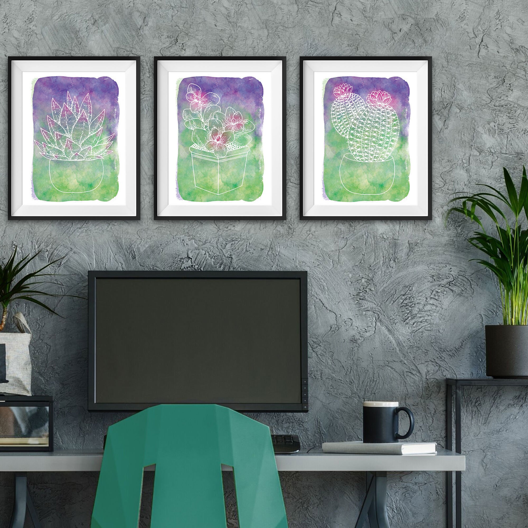 Succulent Plants Home Decor Set Instant Download Cactus Home - Etsy