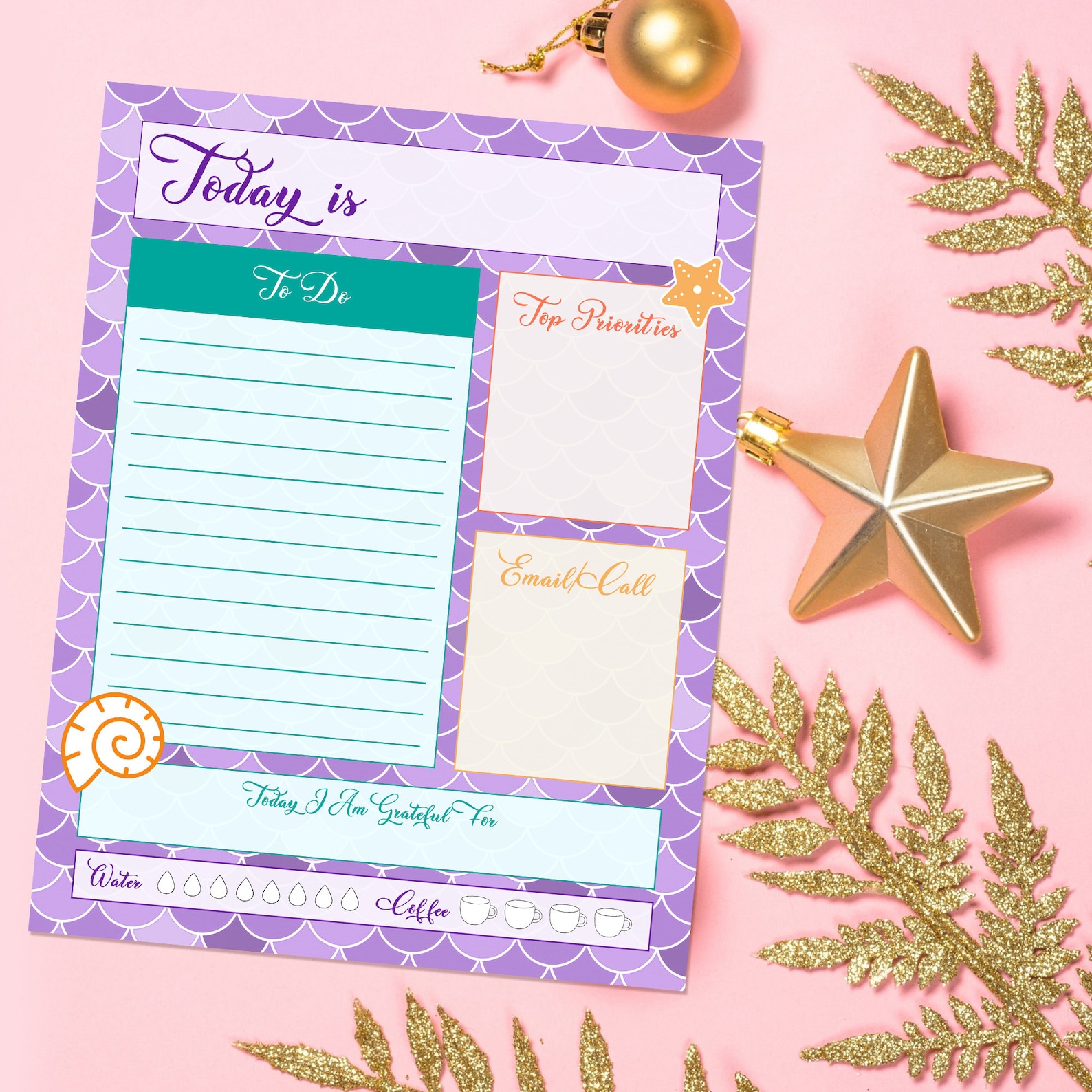 Mermaid Work Planner Printable Daily Planner Weekly Schedule - Etsy
