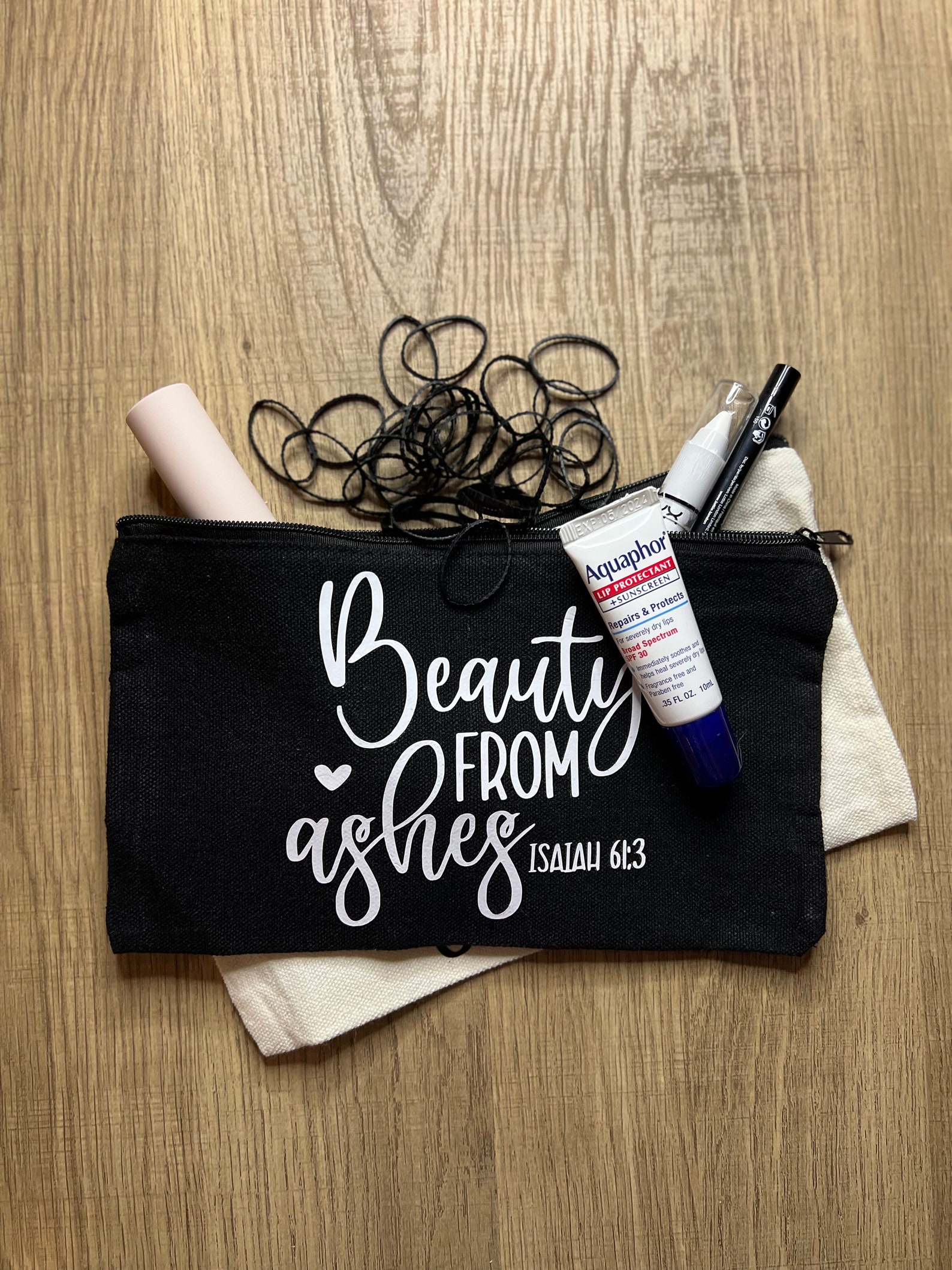 Custom Zipper Pouch- Faith Based- Black or Tan Zipper Pouch - Etsy
