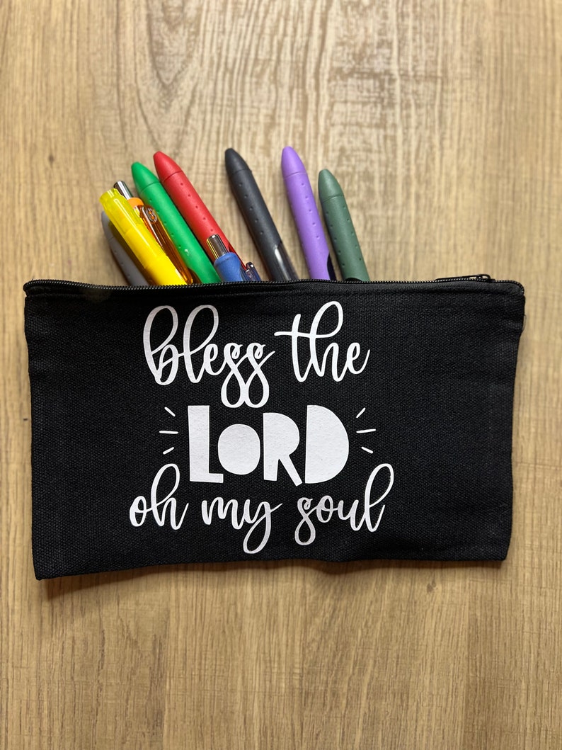 Custom Zipper Pouch- Faith Based- Black or Tan Zipper Pouch - Etsy