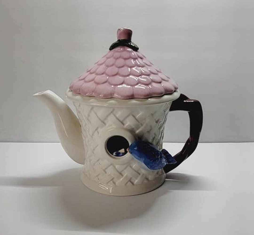 Vintage Teapot Teflora Bluebird Birdhouse Teapot - Etsy