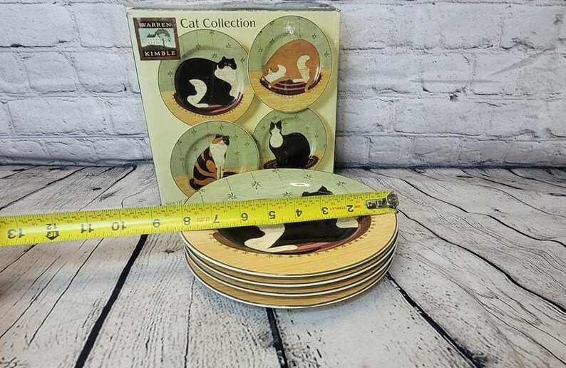 Set of 4 Vintage Sakura Warren Kimble Cat Collection Plates Salad ...