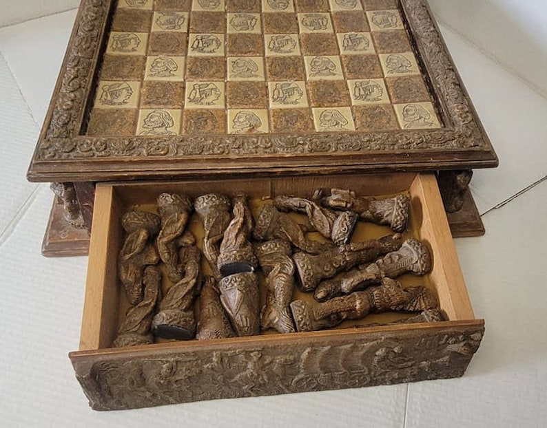 Antique American Style Cowboy & Indian Chess Set - Etsy