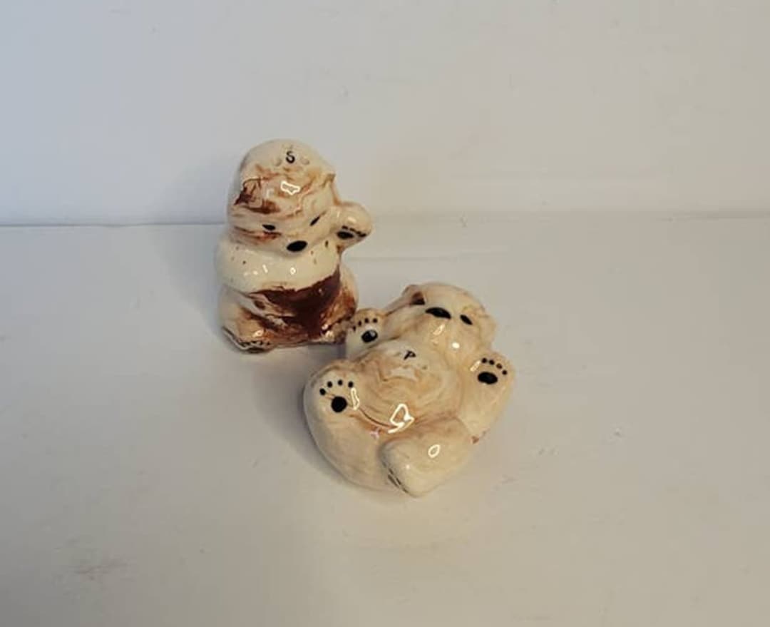 Sitka Clay Salt and Pepper Shaker Bears Handcrafted - Etsy