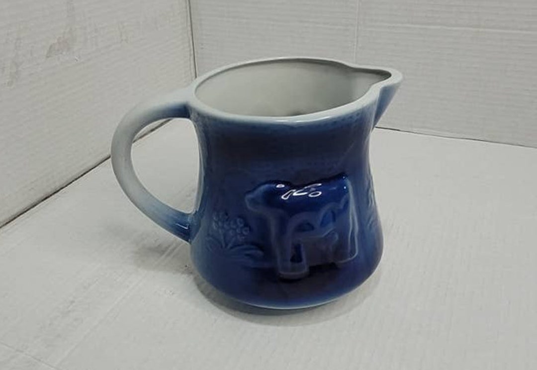 Vintage Victoria Ware Ironstone Flow Blue and White Pitcher Cow - Etsy