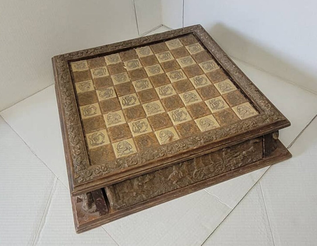 Antique American Style Cowboy & Indian Chess Set - Etsy